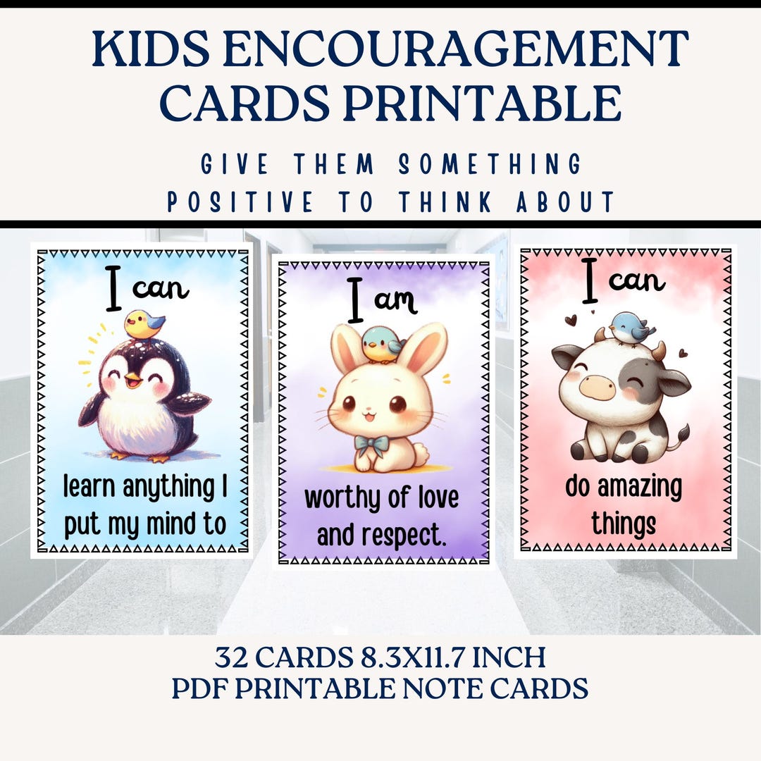 Positive Affirmation Cards for Kids: Lunchbox Note Printables (PDF) - Etsy