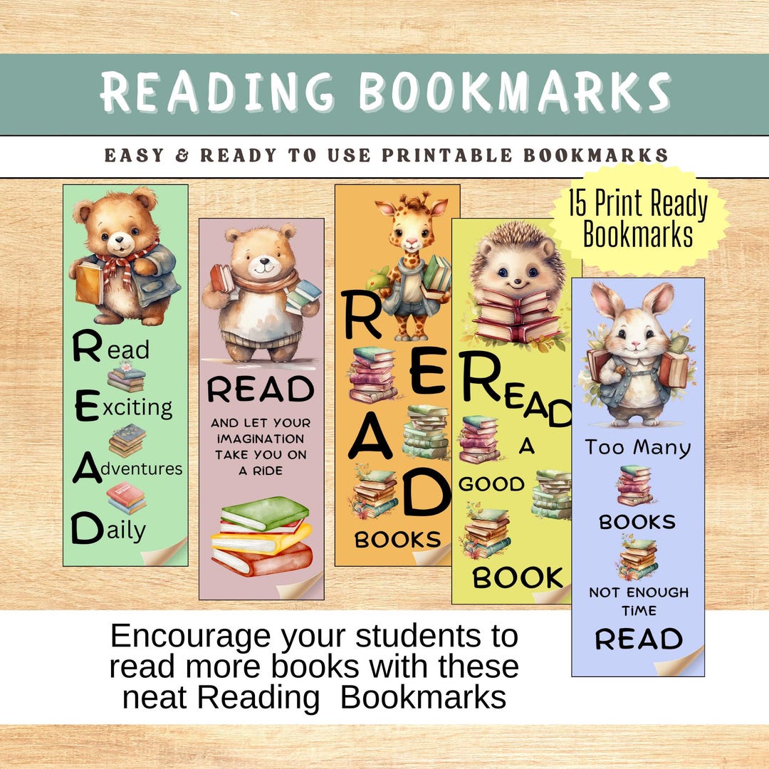 Bookmarks for Kids, Reading Buddy Bookmarks, Gift for Readers ...