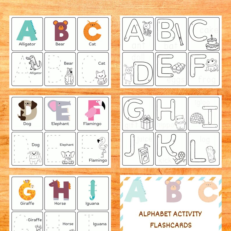 Alphabet Flashcards for Kids - Letter Recognition, Printable ABC Cards ...