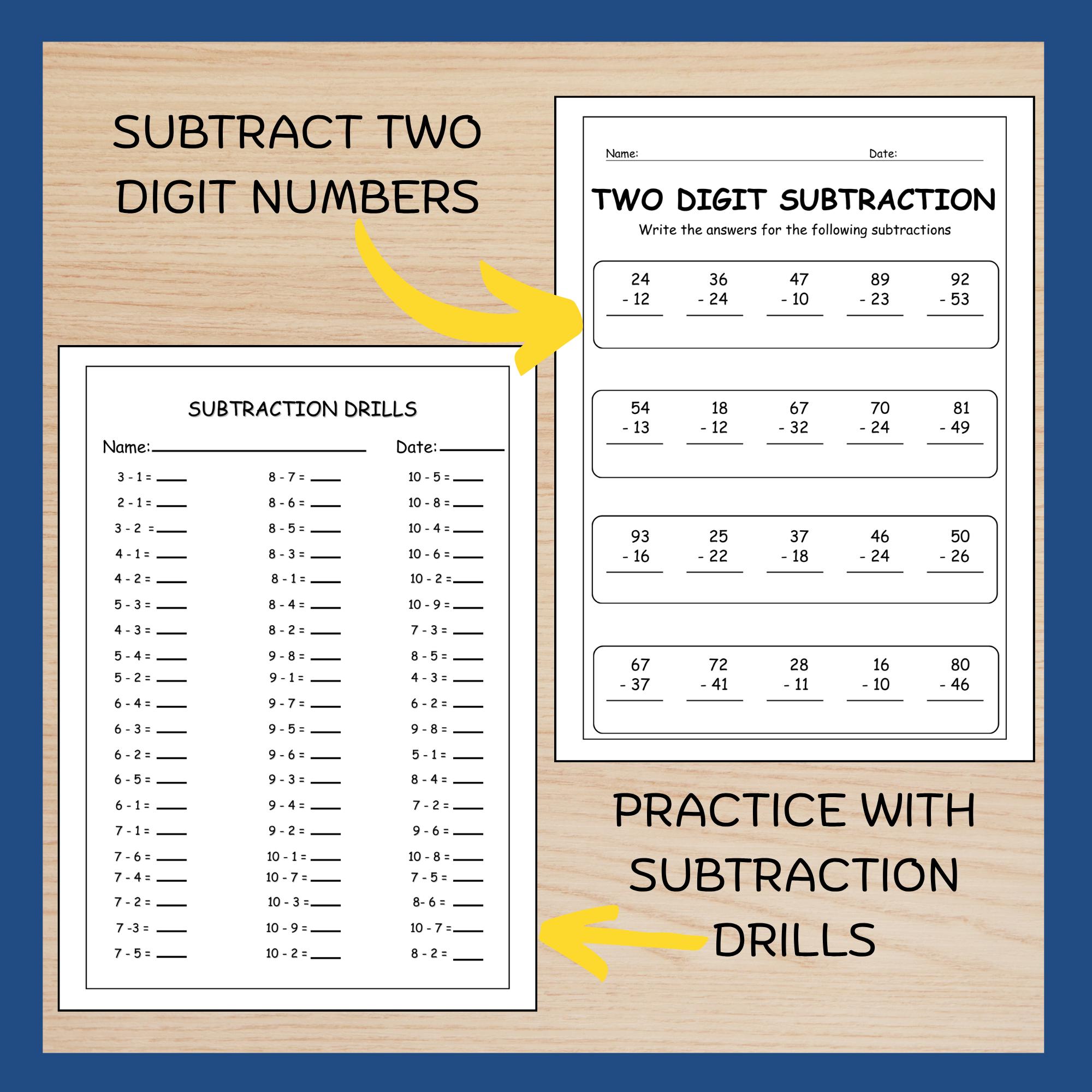 3rd Grade Subtraction Worksheets: Homeschool Math Activities (PDF ...