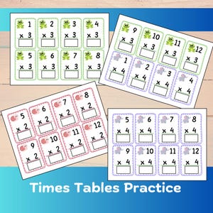 Multiplication Flashcards: Kids Math Learning Tool (PDF Pattern) - Etsy