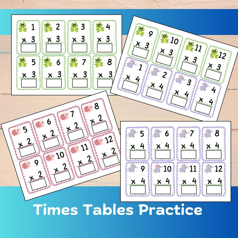 Multiplication Flashcards: Kids Math Learning Tool (PDF Pattern) - Etsy