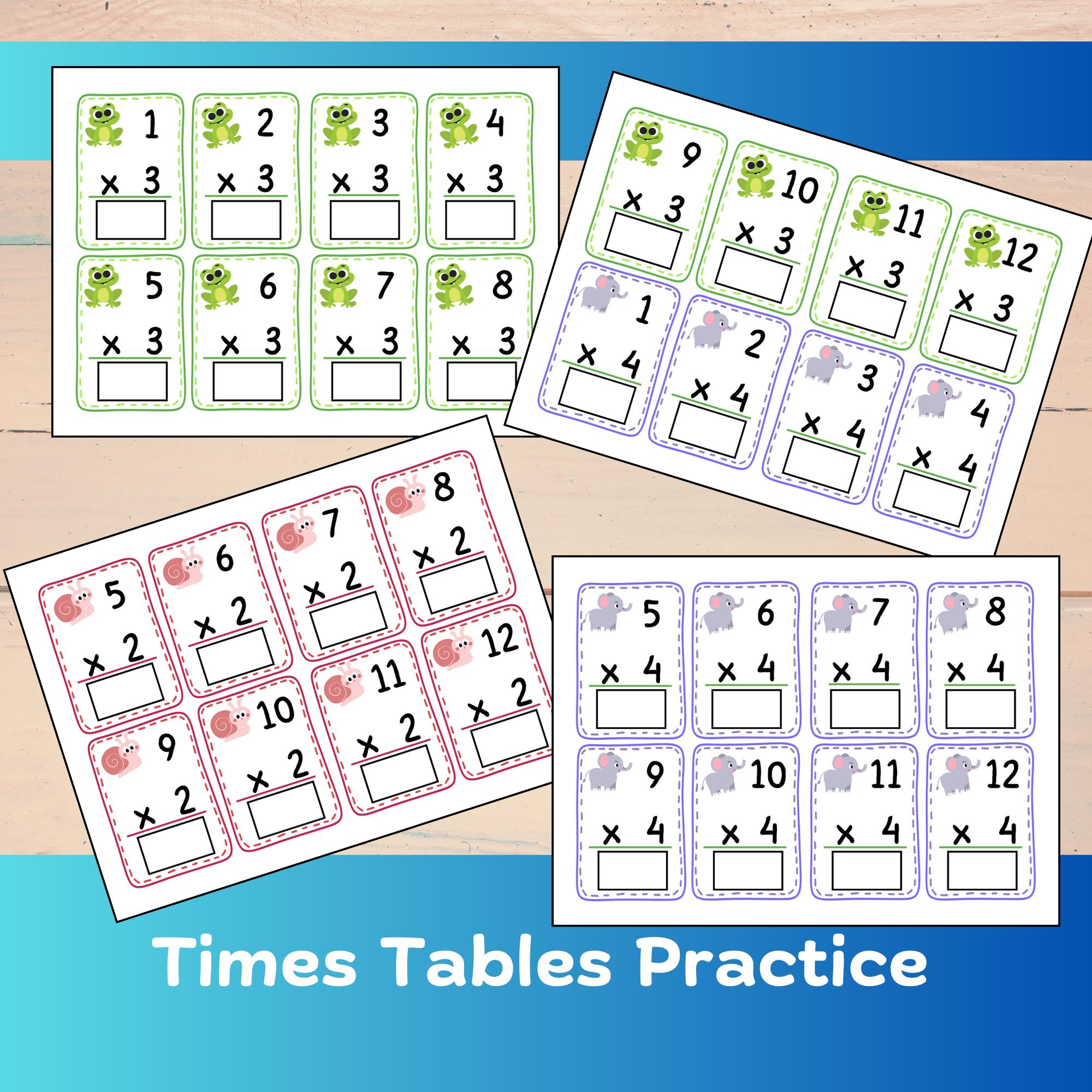Multiplication Flashcards: Kids Math Learning Tool (PDF Pattern) - Etsy