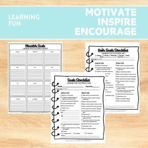 Goal Setting for Kids, Goals Checklist Worksheet for Elementary and ...
