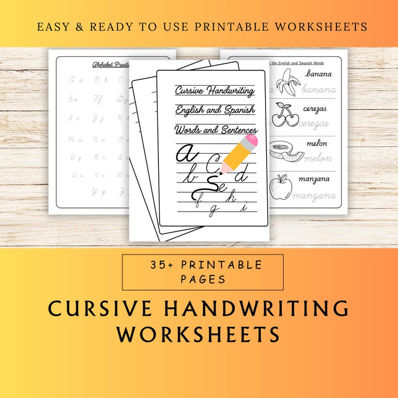 Master Cursive: Bilingual Printable Fun for All Ages, Cursive Practice ...