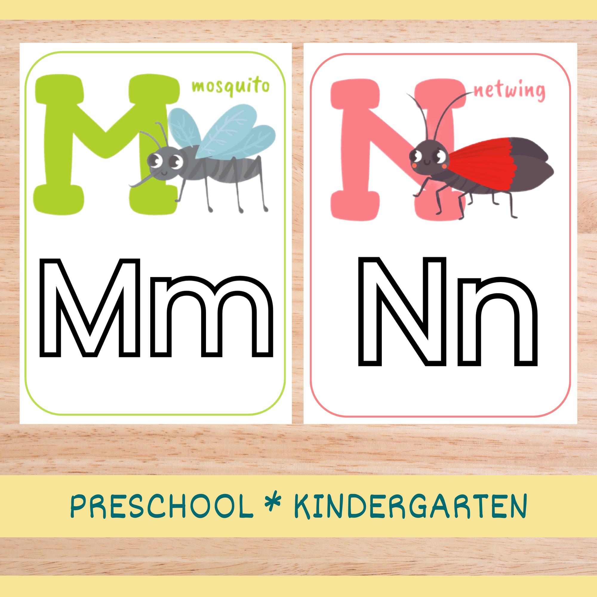 Insect Alphabet Flash Cards: ABC Printable Learning (PDF Download) - Etsy