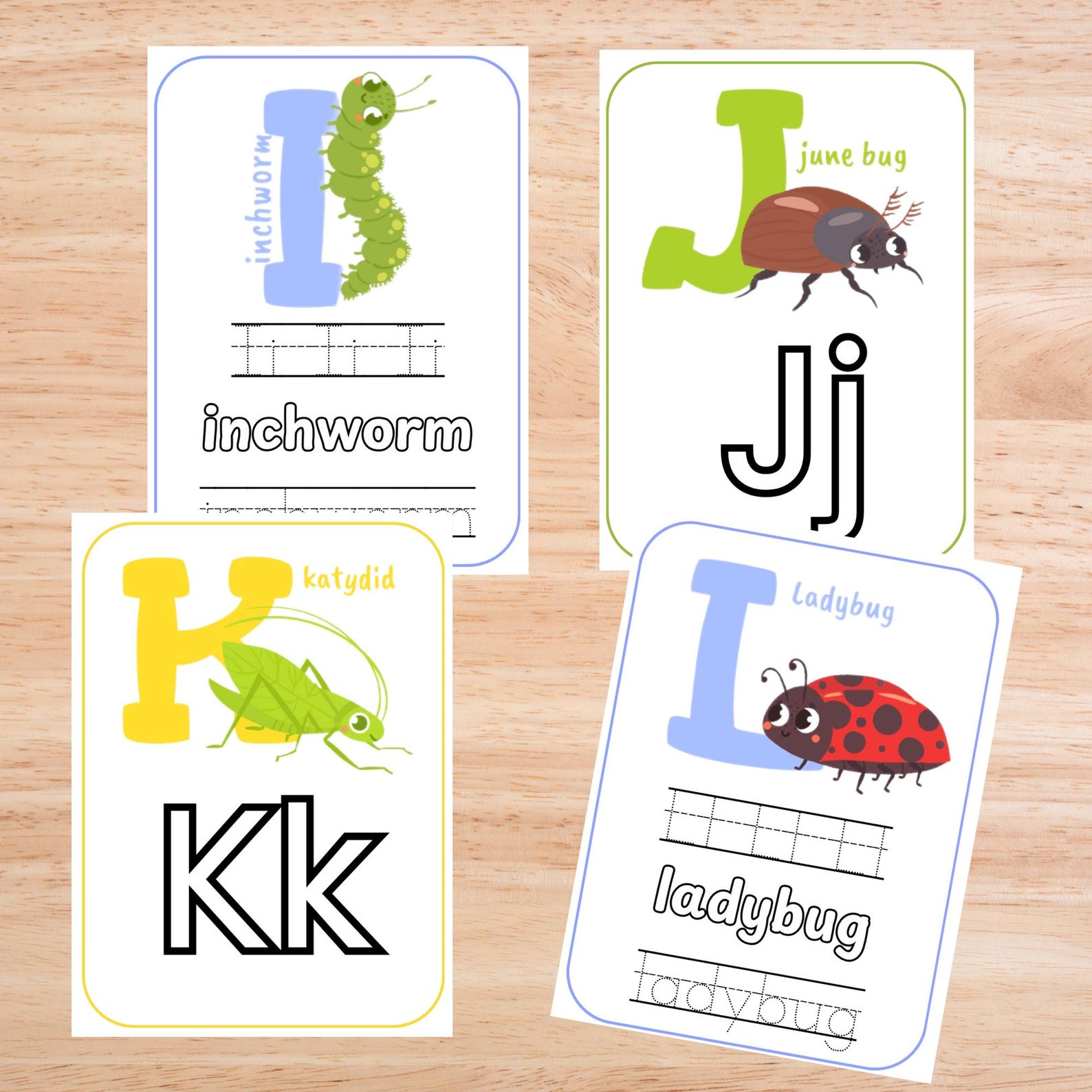 Insect Alphabet Flash Cards: ABC Printable Learning (PDF Download) - Etsy