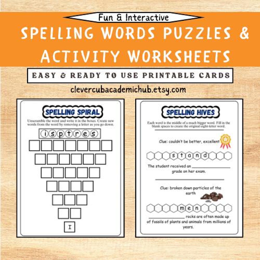 Spelling Word Puzzles Worksheets, Engaging Learning for Kids ...