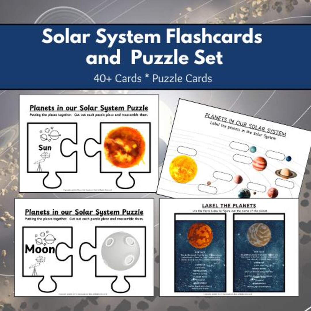 Printable Solar System Flashcards PDF, Planets and Astronomy Study ...