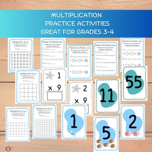Multiplication Flashcards: Kids Math Learning Tool (PDF Pattern) - Etsy