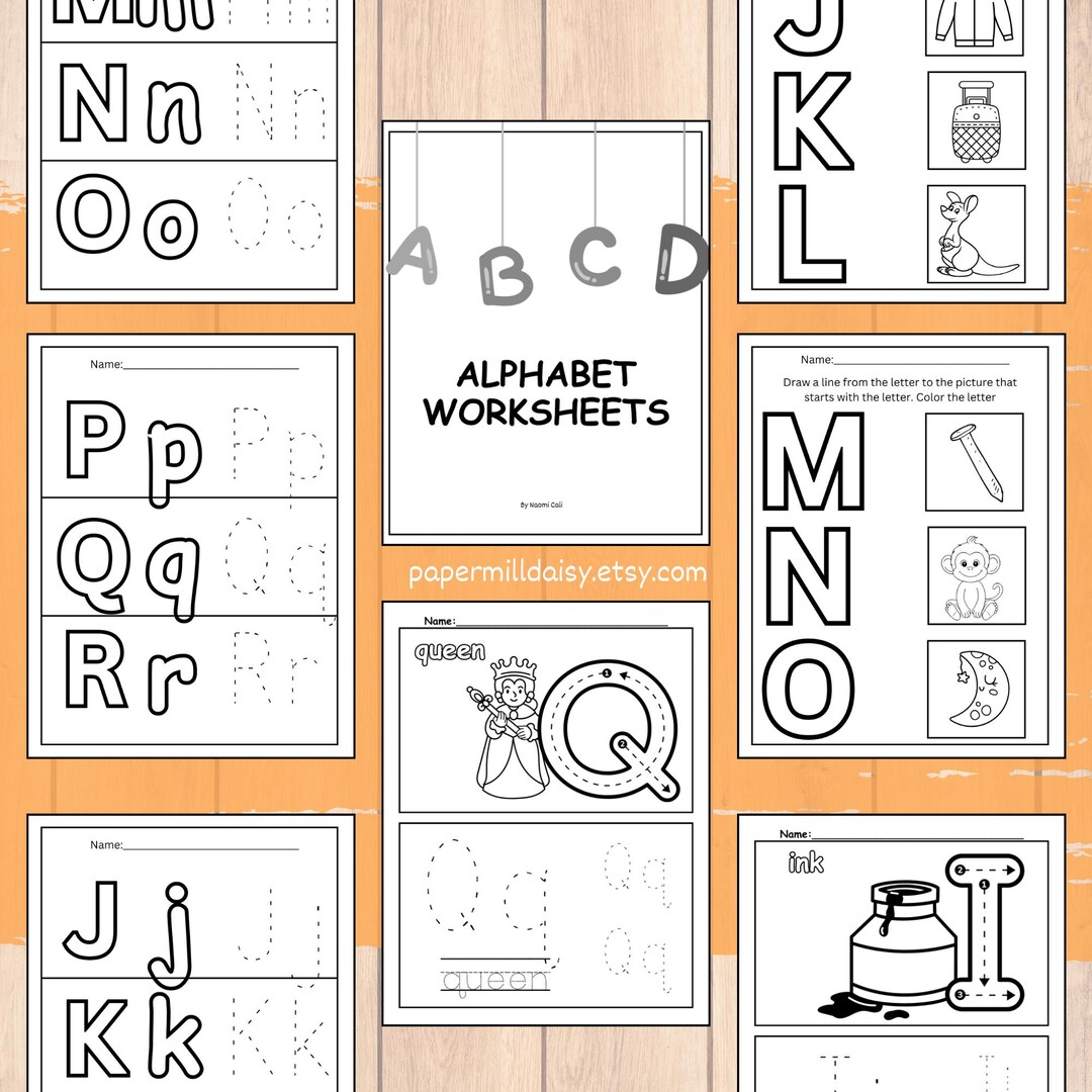 Alphabet Worksheets, Prek and Kindergarten ABC Activity Sheets, Letter ...