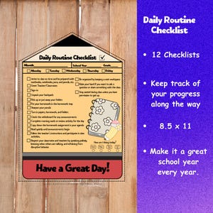 Classroom Routine Checklists, Student Academic Checklists, School ...