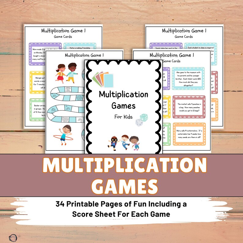 Printable Multiplication Math Game: Fun Learning Activities (PDF ...