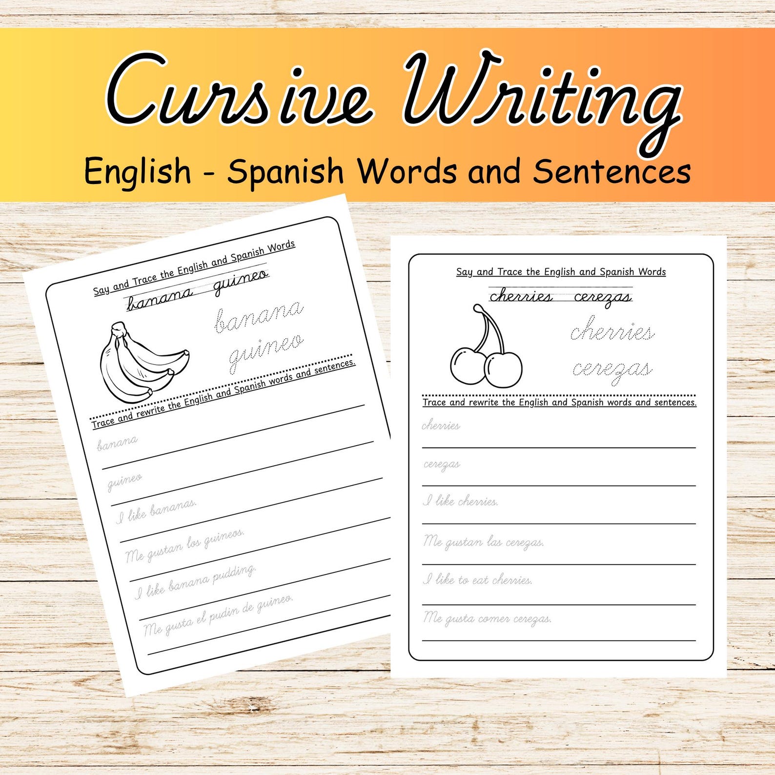 Master Cursive: Bilingual Printable Fun for All Ages, Cursive Practice ...