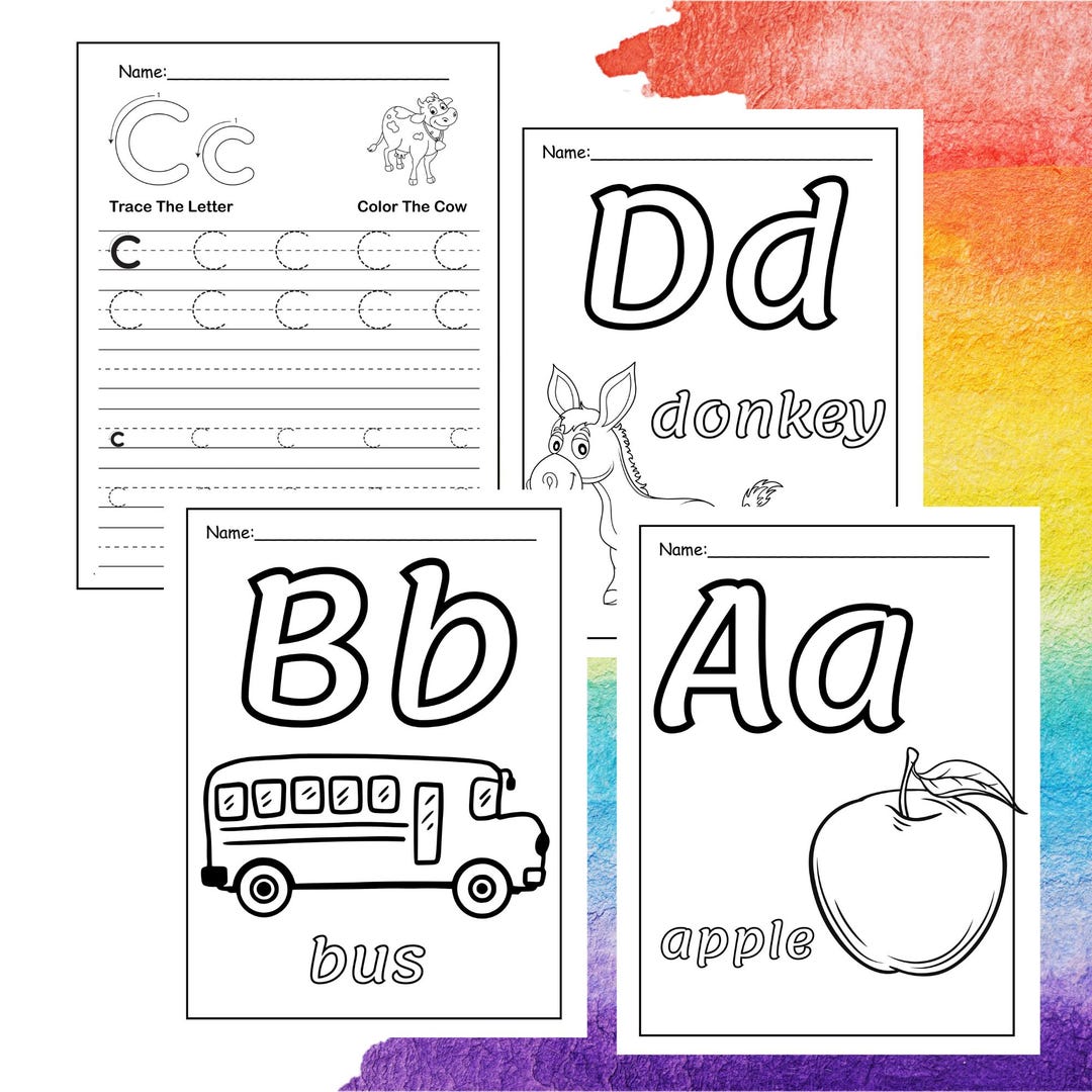 Alphabet and Numbers Worksheets, ABCD Book, Alphabet Tracing, ABC Book ...