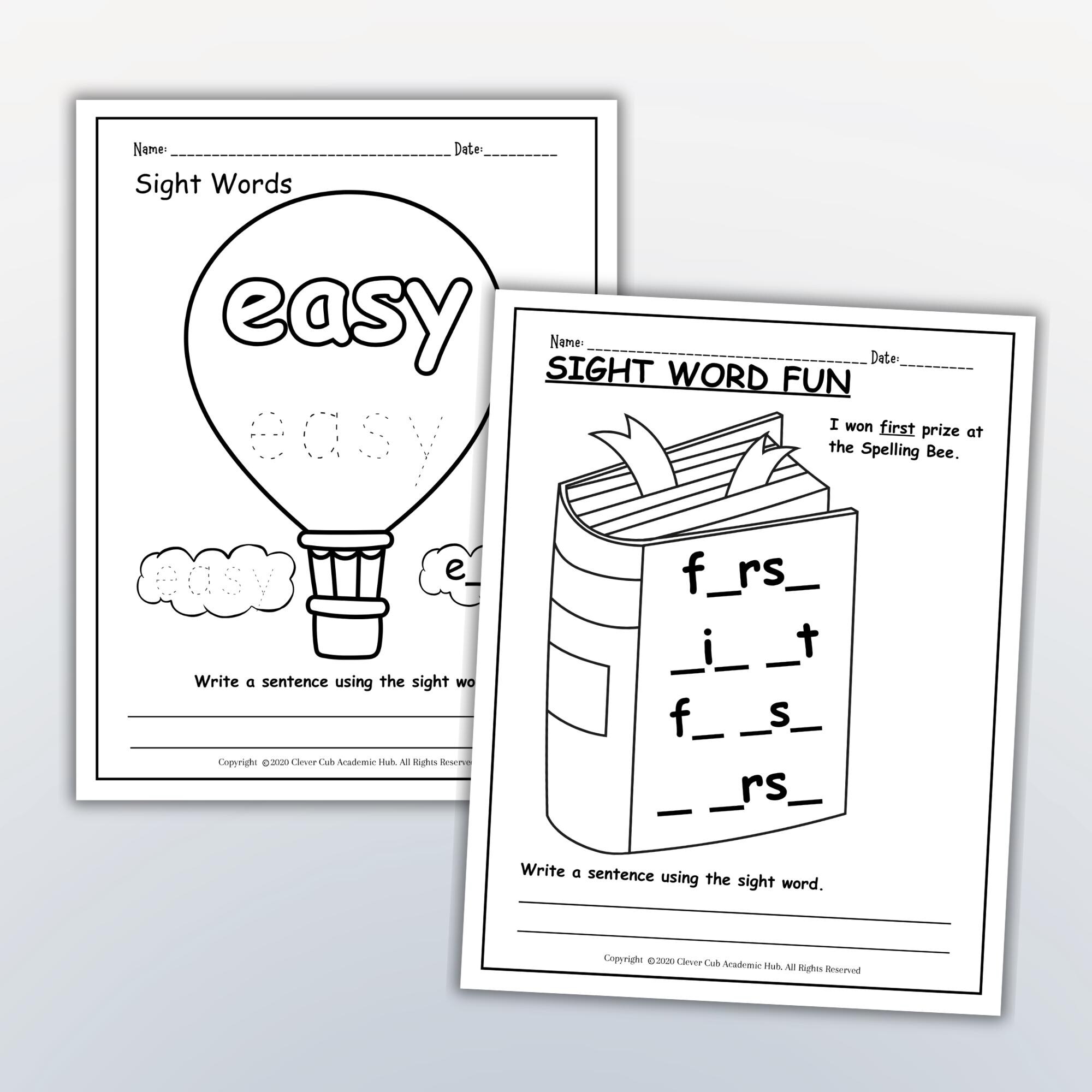 2nd Grade Sight Words, Handwriting Practice Sheets for Kids, High ...