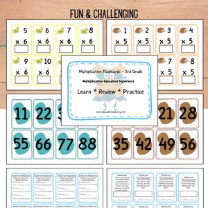 Multiplication Flashcards: Kids Math Learning Tool (PDF Pattern) - Etsy