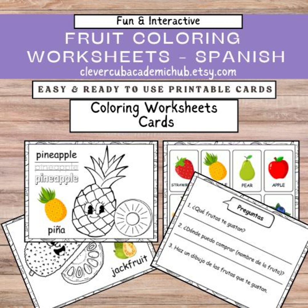 Spanish Name for Fruits, Spanish Words, Handwriting Practice, Kids ...