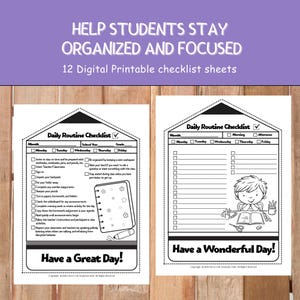 Classroom Routine Checklists, Student Academic Checklists, School ...