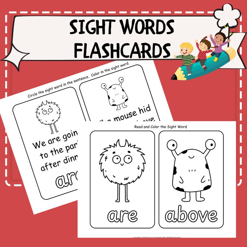 Sight Words Flashcards: Kids 2nd-3rd Grade Reading (PDF Printable - Etsy