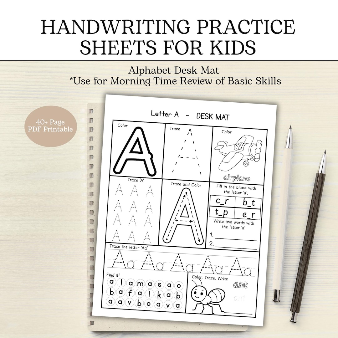 ABC Letters Printable, Handwriting Sheets Practice, Alphabet Tracing ...
