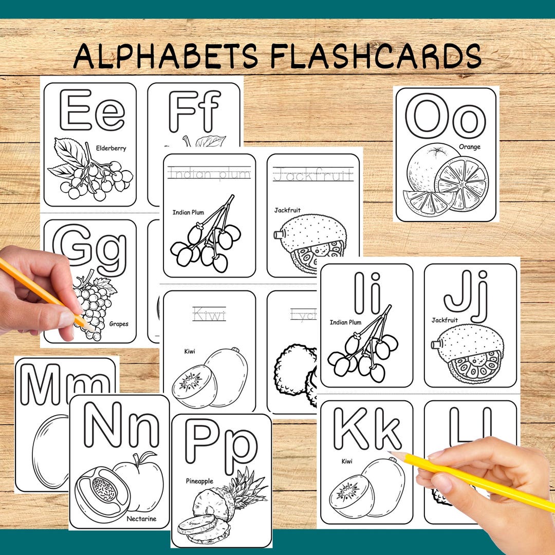 Fruit Alphabet Flash Cards: ABC Letter Tracing (PDF Download) - Etsy