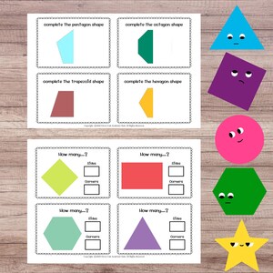 Shapes Flashcards: Fun Learning Activity Cards (PDF Download - Etsy