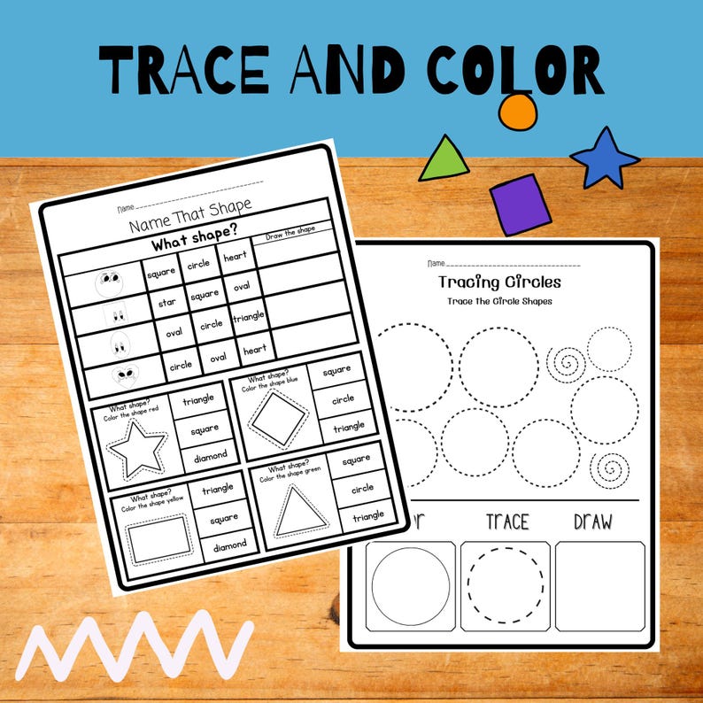 Printable Shapes Activity: Tracing & Coloring Worksheet (PDF Download ...