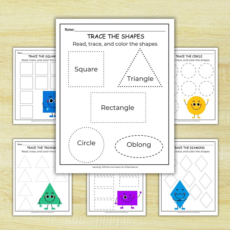 Alphabet Tracing Worksheets, Shapes Activity Book, Handwriting Sheets ...