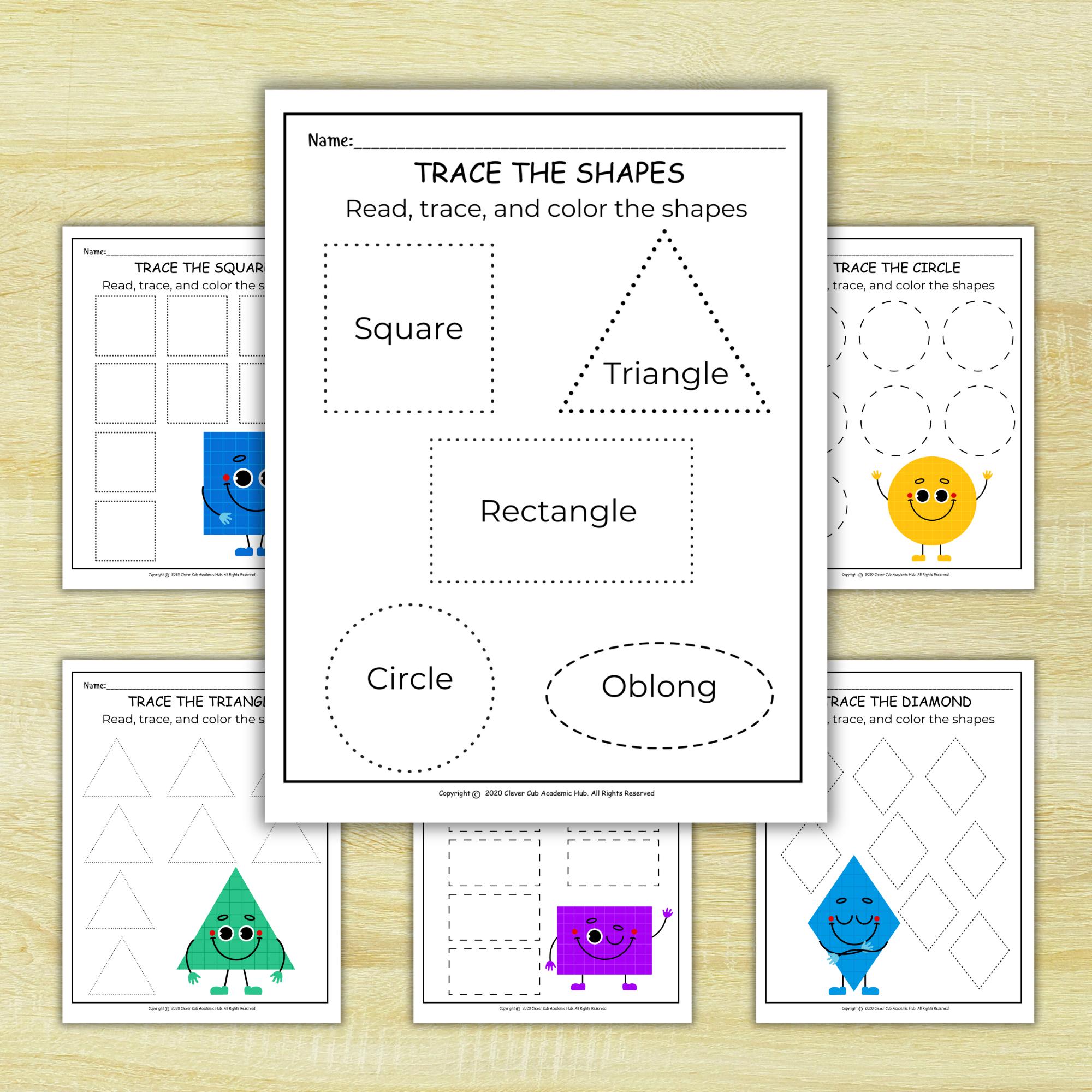 Alphabet Tracing Worksheets, Shapes Activity Book, Handwriting Sheets ...