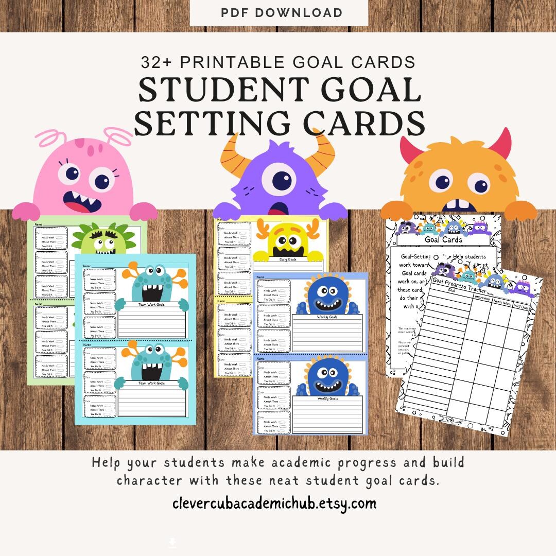 Kids Goal Setting Printables - Character Building - Daily, Weekly ...