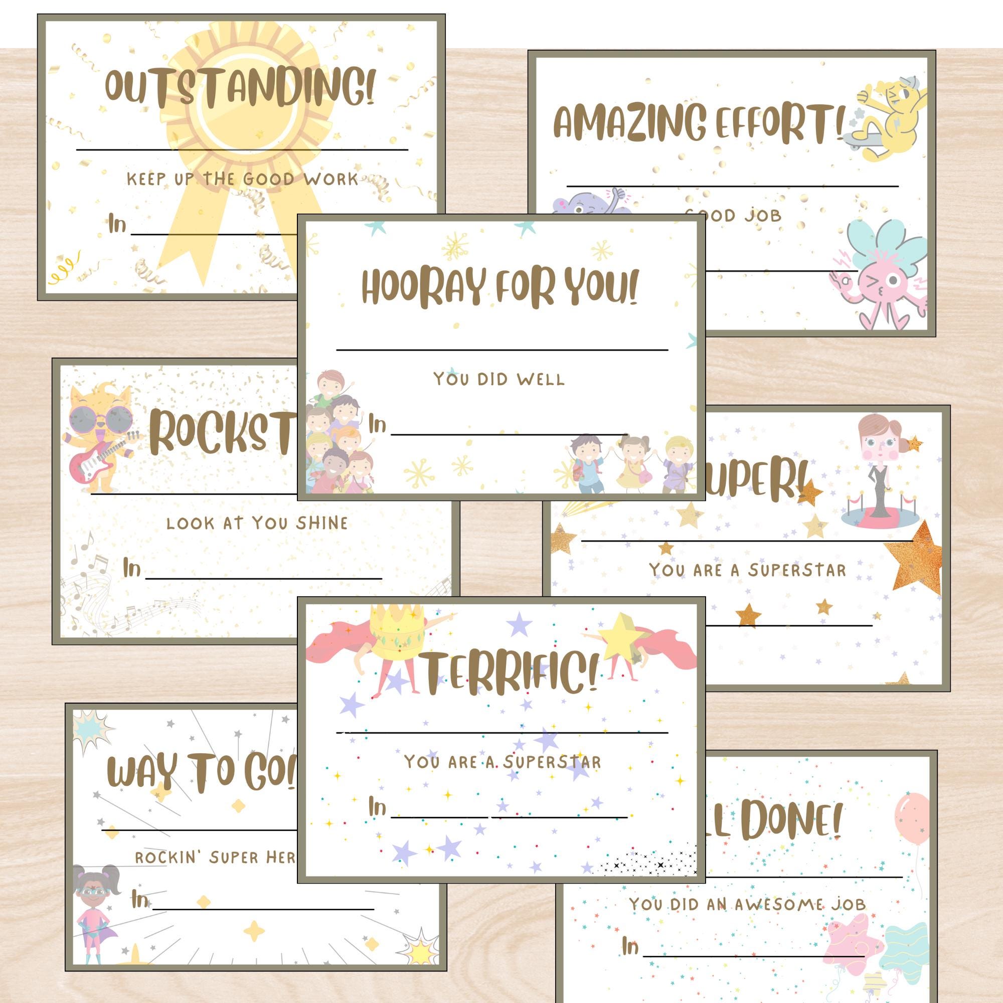 Motivational Commendation Cards for Kids: Positive Reinforcement (PDF ...