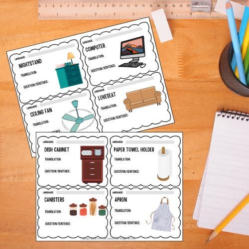 Printable Foreign Language Flashcards - Digital PDF Study Aid for ...