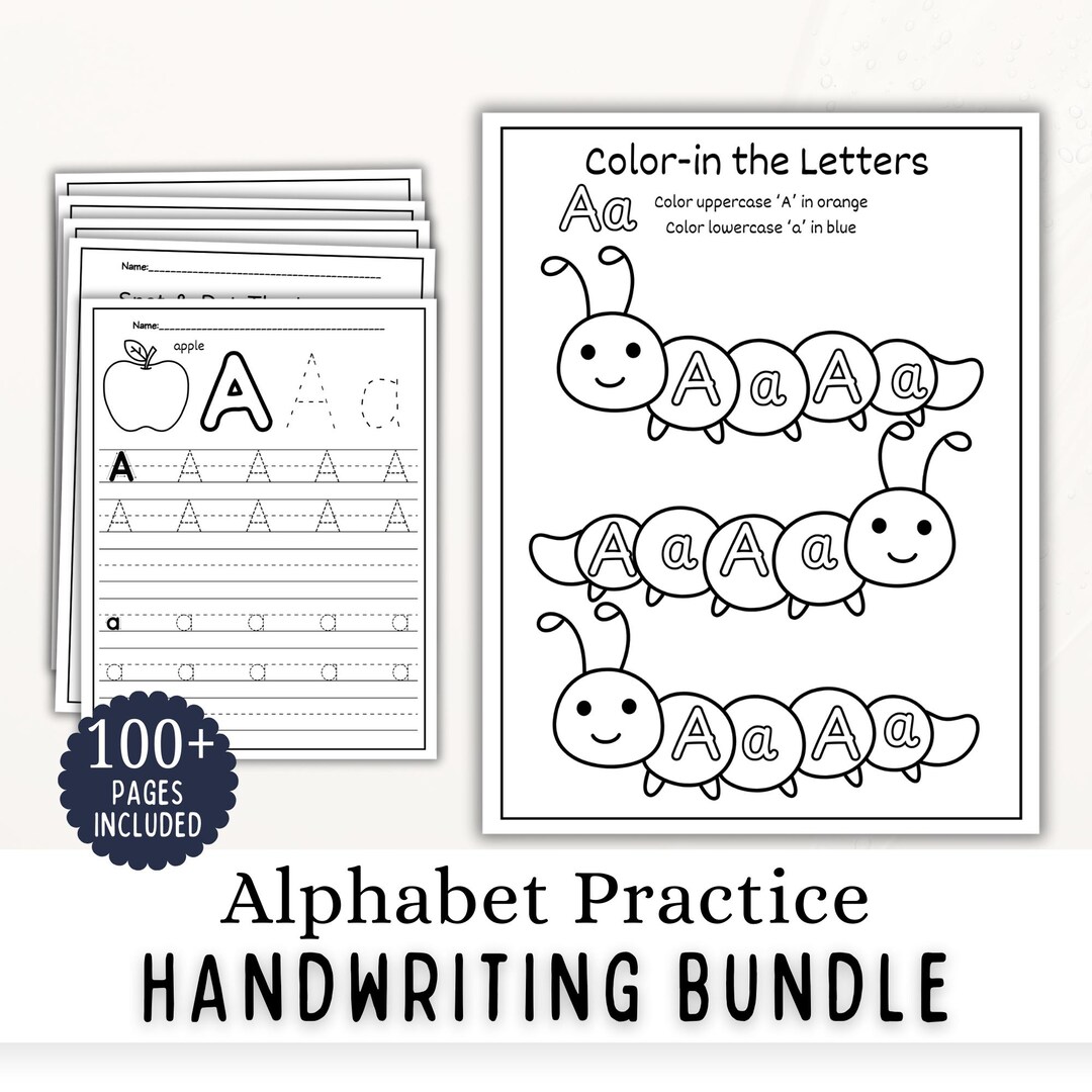 Preschool Alphabet Activity Workbook, Kindergarten ABC Worksheets ...