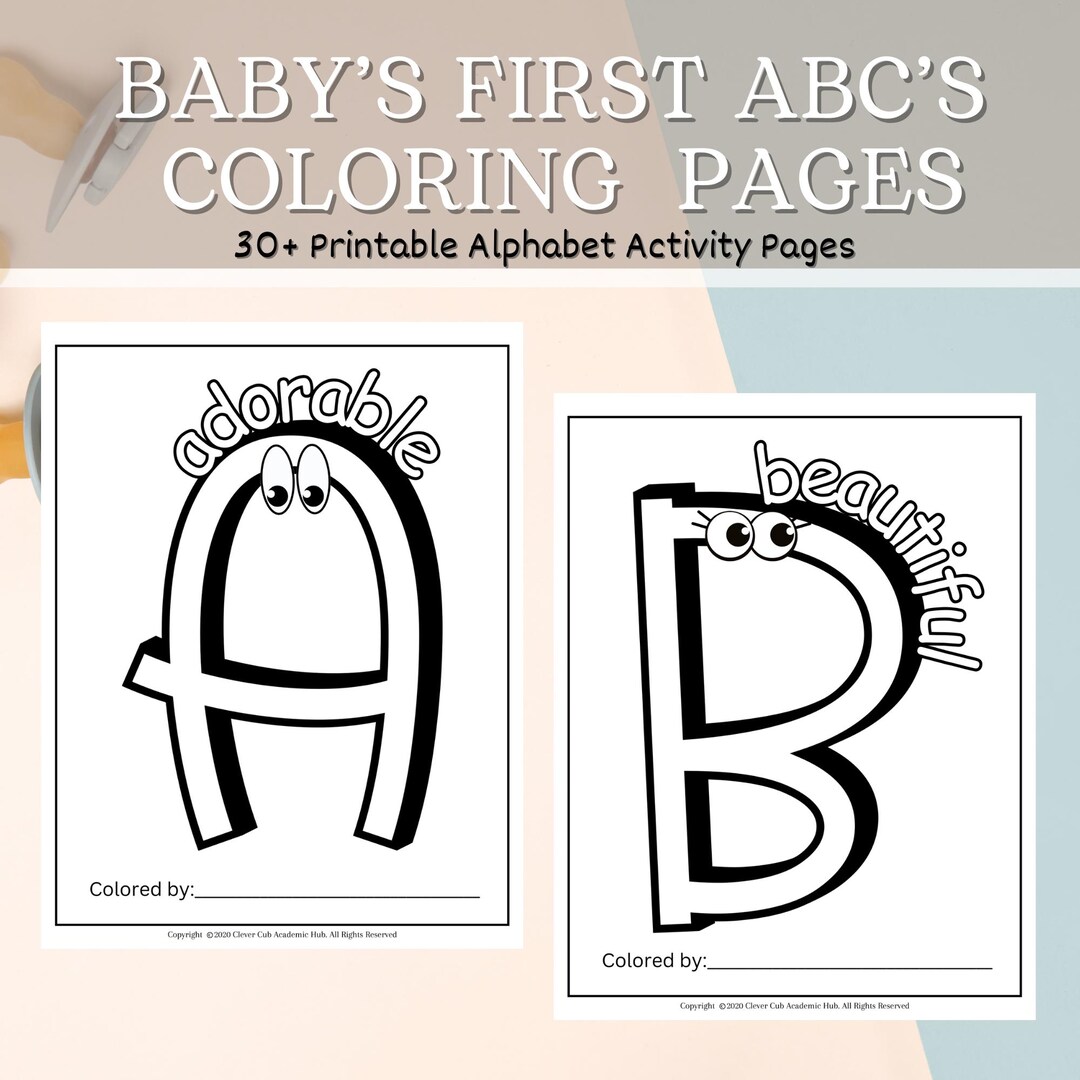 Baby's First ABC Book: Alphabet Coloring Pages (PDF Download) - Etsy