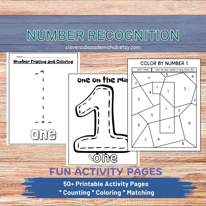 Number Flashcards and Activity Worksheets. Number Recognition Coloring ...