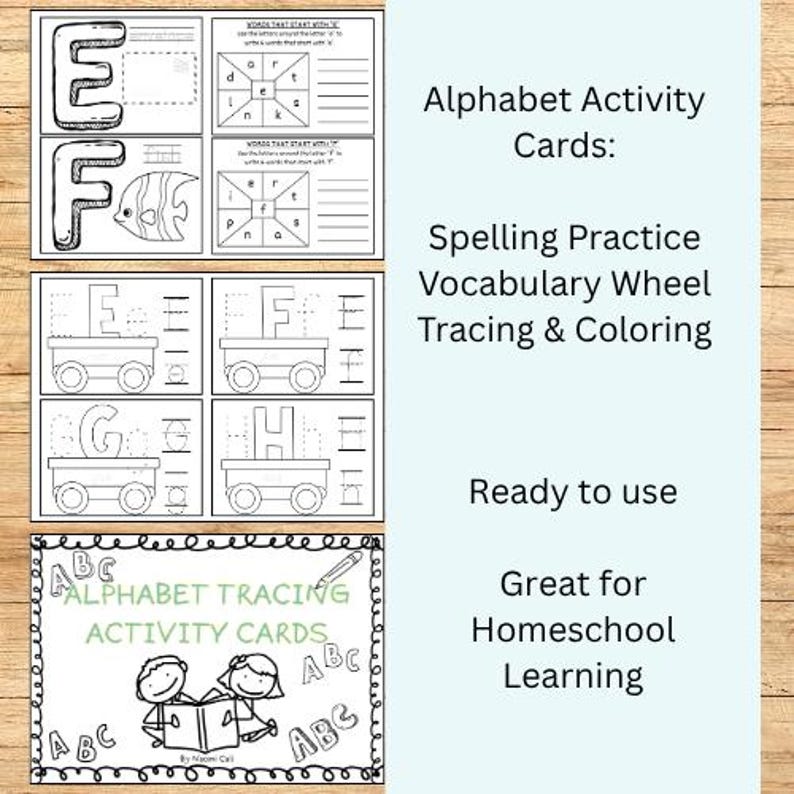 ABC Flashcards for Preschool, Unique Kids Gift, Educational Flashcards ...