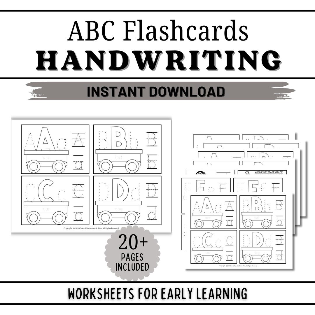 ABC Flashcards for Kids, Alphabet Tracing Flash Cards, Handwriting ...