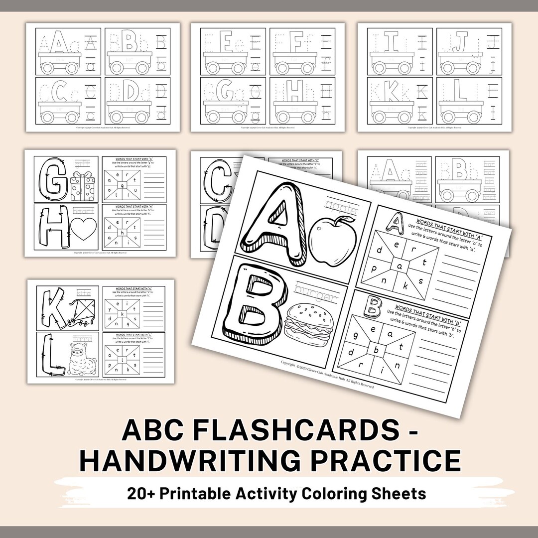 Alphabet Tracing Sheets, ABC Flashcards, Coloring and Tracing Sheets ...