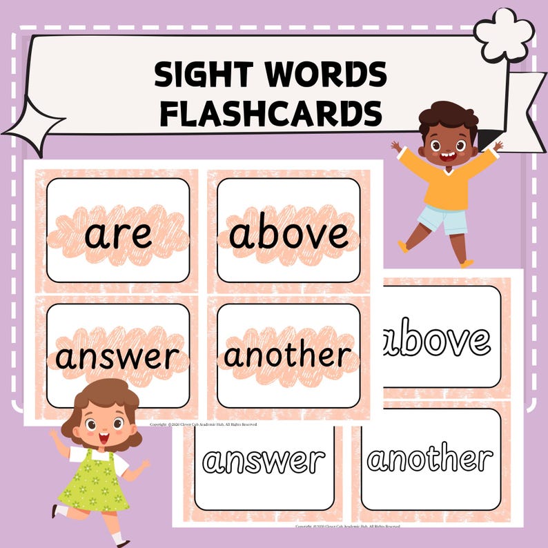 Sight Words Flashcards: Printable Homeschool Vocabulary (digital ...