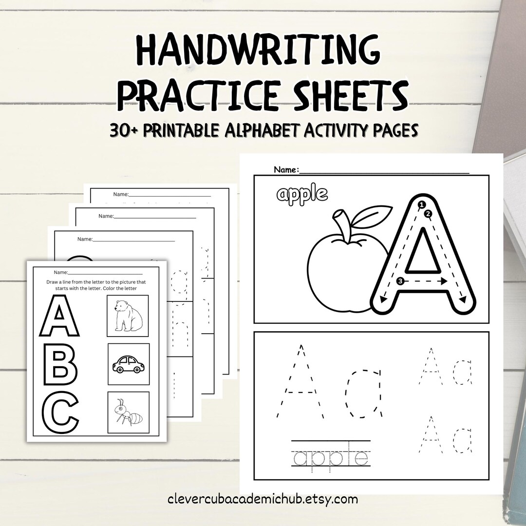 Preschool Alphabet Workbook, ABC Letters Printable, Handwriting Sheets ...