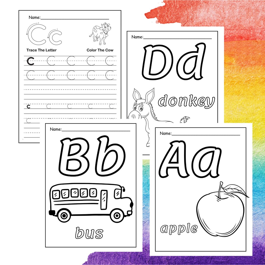 Alphabet and Numbers Printable, ABC Handwriting Practice, Tracing and ...