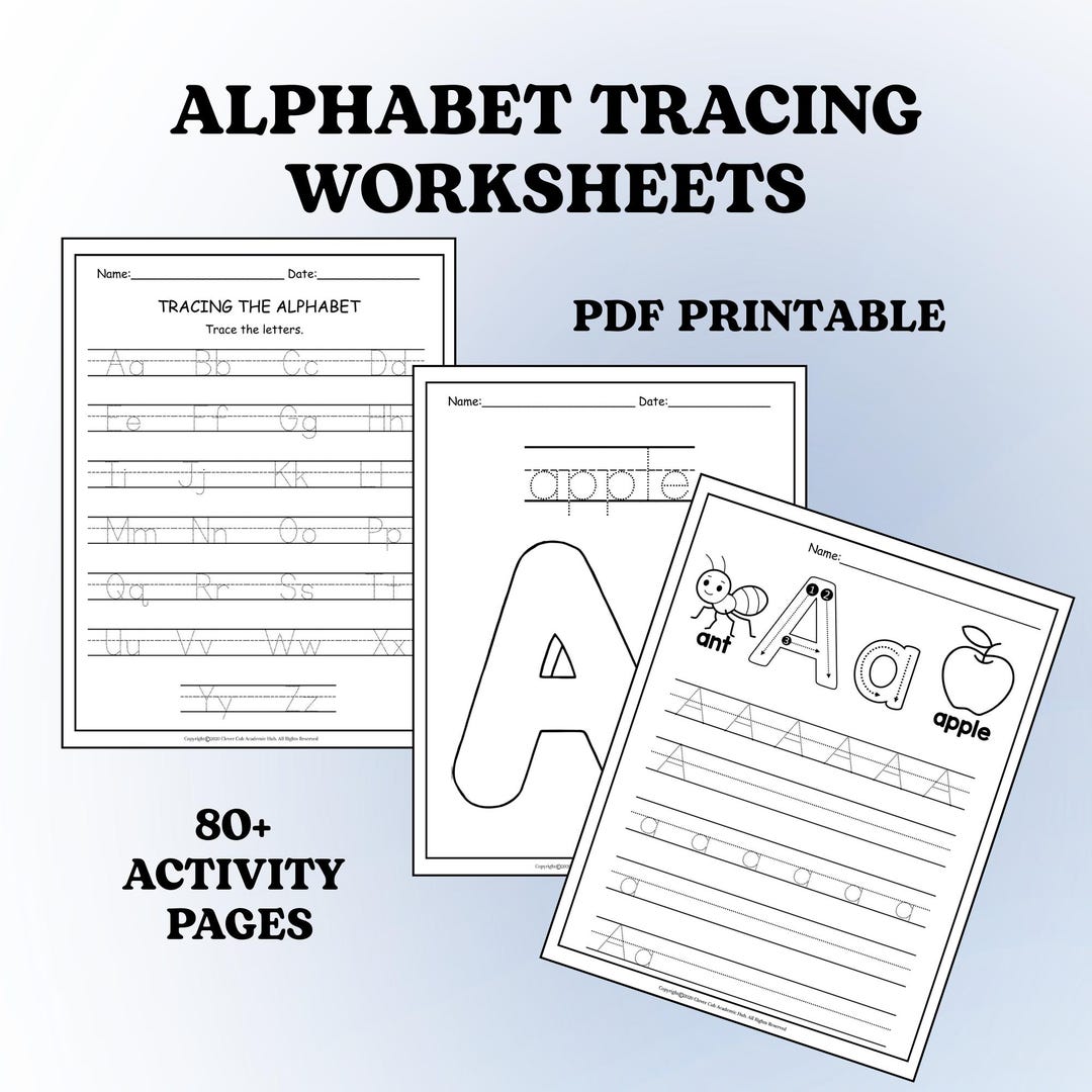 Alphabet Coloring Pages and Tracing Sheets, ABC Letters Printable ...
