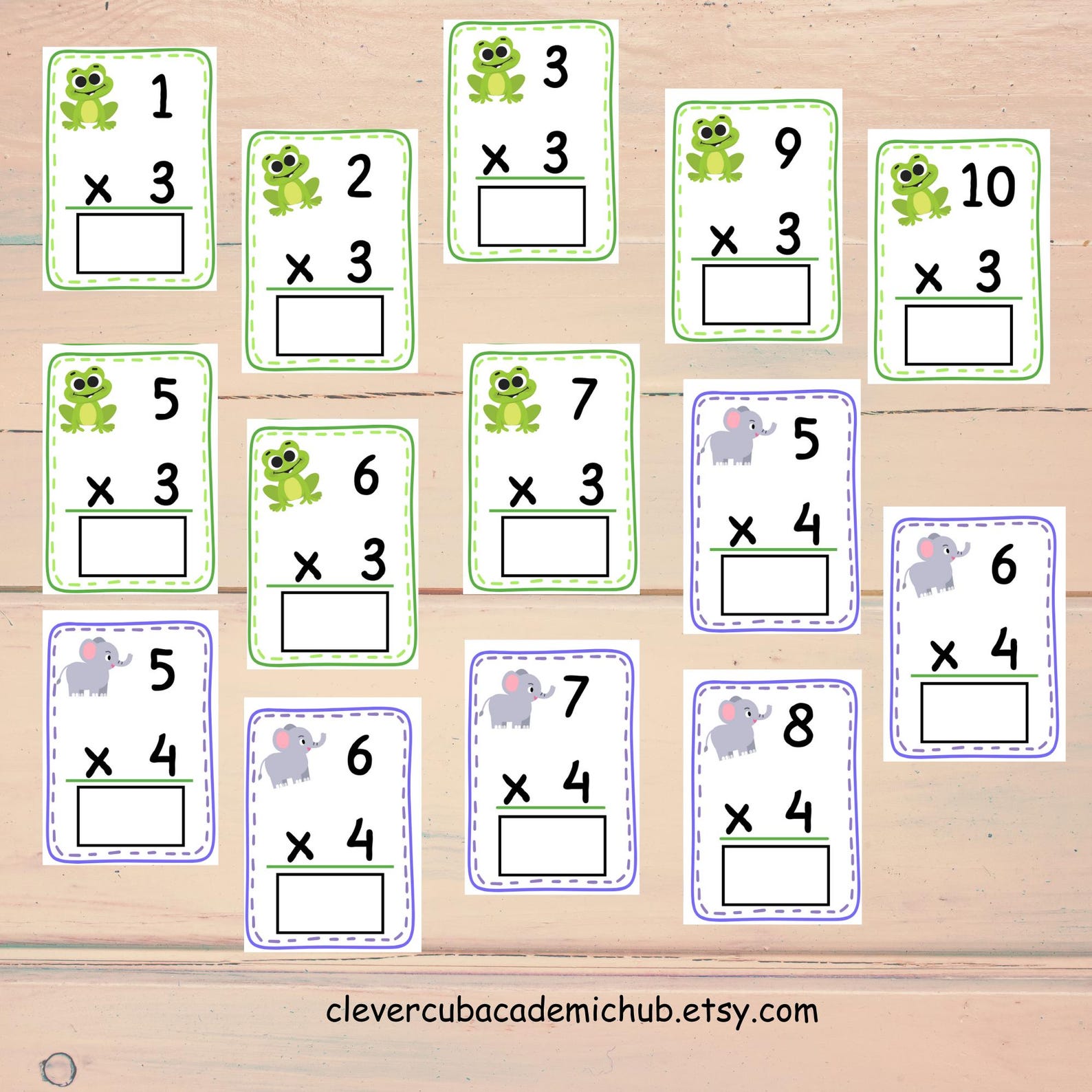 Multiplication Flashcards: Kids Math Learning Tool (PDF Pattern) - Etsy