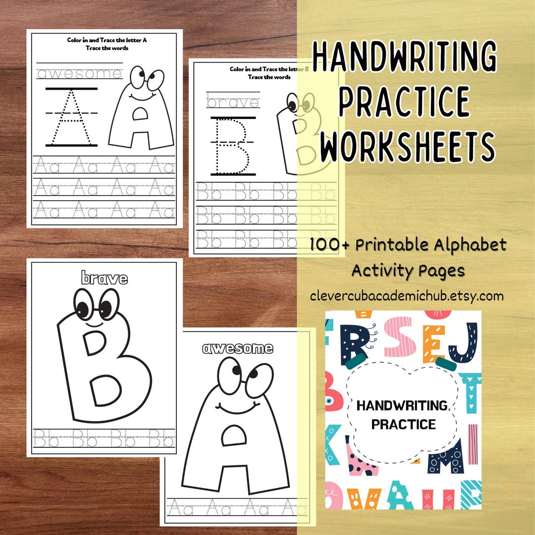 Handwriting Practice Sheets for Kids - Alphabet Tracing and Coloring, a ...