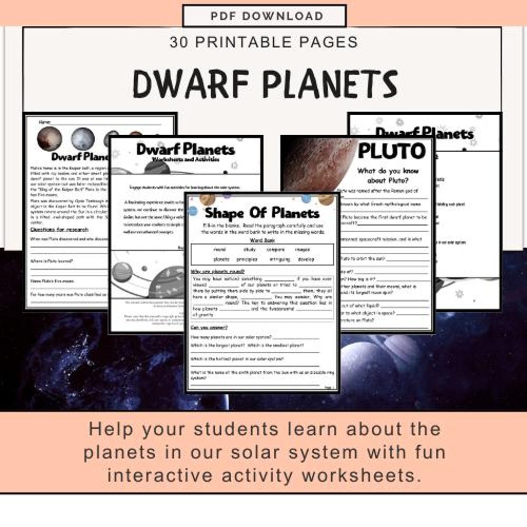 Dwarf Planets - Solar System, Astronomy Worksheets for Kids, Science ...