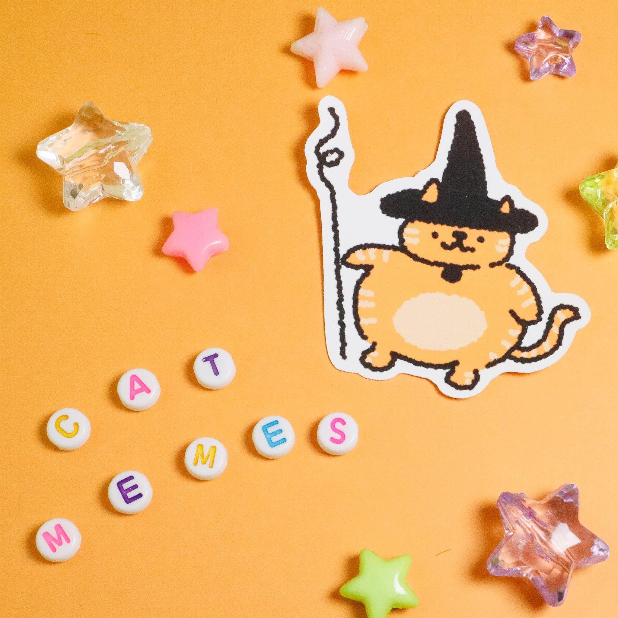 Wizard Cat Cat Meme | Vinyl Sticker, Waterproof, Cute Sticker, Laptop ...