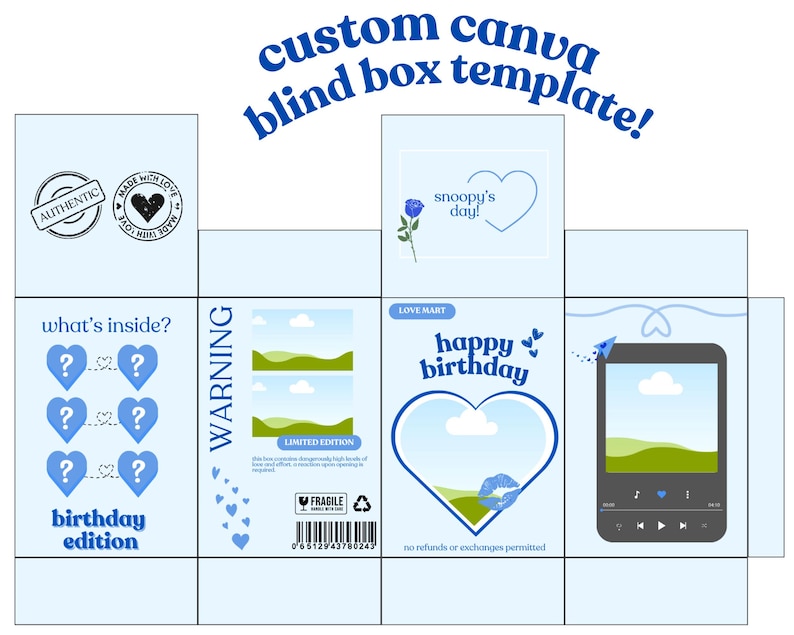 Custom Blind Box Template - Valentine's, Birthday, Gift Coupon - Etsy