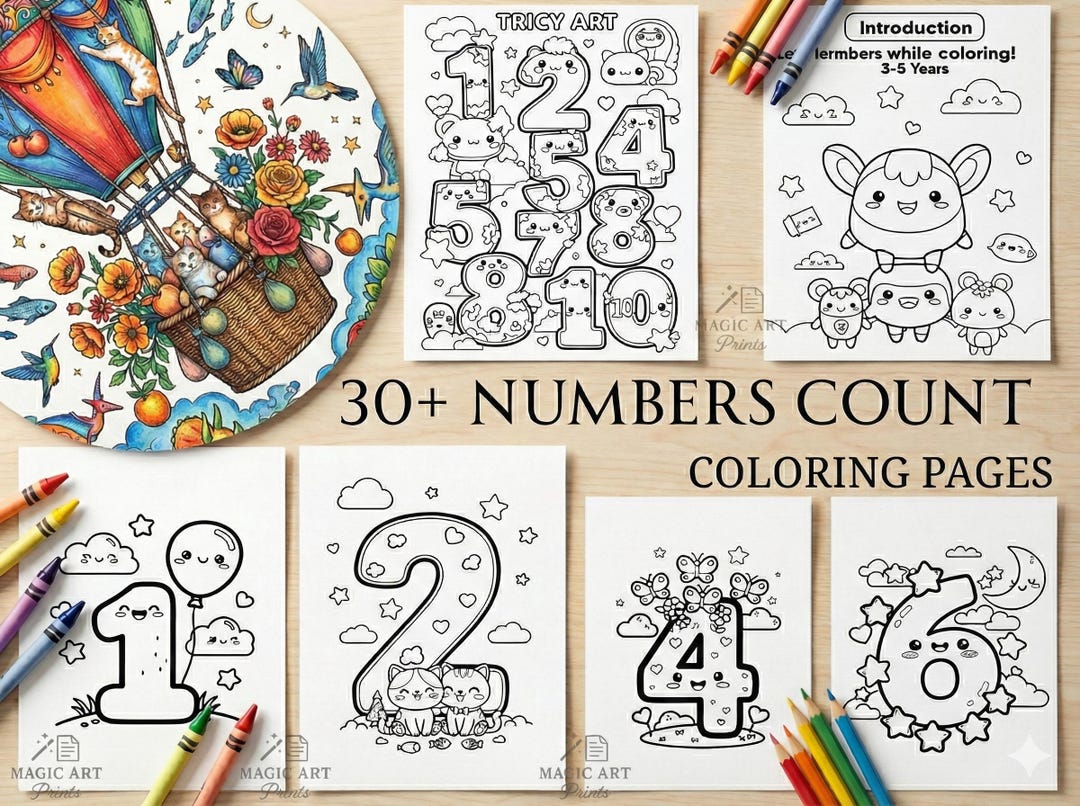Numbers & Counting Coloring Book for Kids Ages 3–6 | 1–20 Counting ...