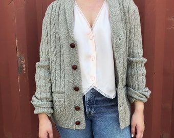 Cable knit cardigan | Etsy